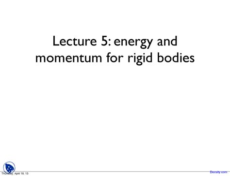 Energy And Momentum Dynamics And Vibrations Lecture Slides Docsity