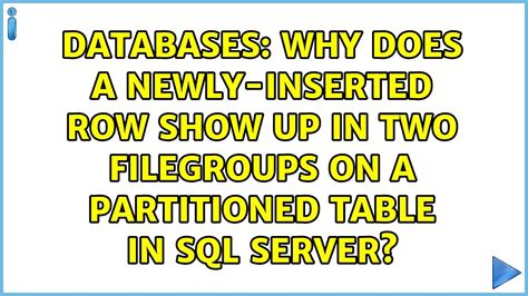 Why Does A Newly Inserted Row Show Up In Two Filegroups On A