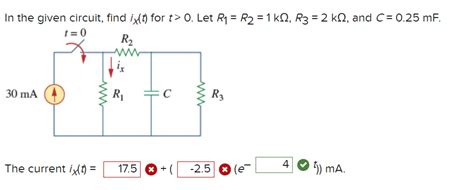 solved in the given circuit find ix t for t 0 let