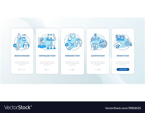 Teamwork Types Onboarding Mobile App Page Screen Vector Image