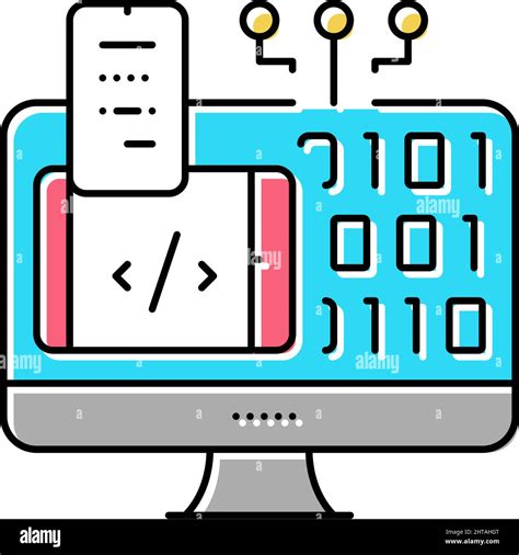Programming Software Color Icon Vector Illustration Stock Vector Image