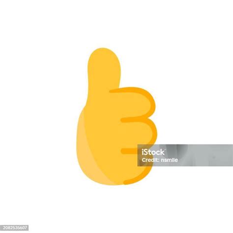 흰색 배경에 만화 스타일의 벡터 엄지 손가락 위로 제스처 아이콘 긍정적인 감정 표현에 대한 스톡 벡터 아트 및 기타 이미지