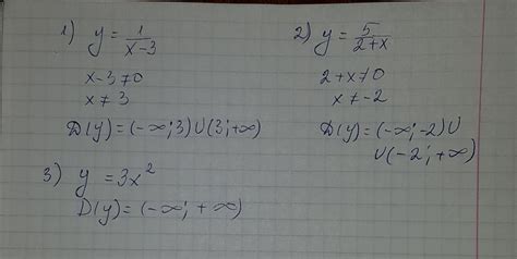 Найдите область определения функции заданной формулой Y 1 X 3 Y 5 2 X Y 3x 2 5 Y 3x2