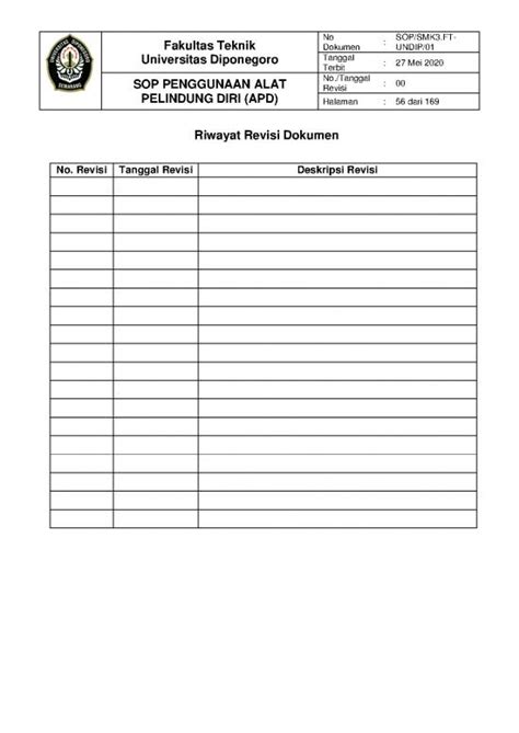 Materi K3 Lengkap Pdf 53879 Sop Penggunaan Alat Pelindung Diri Apd