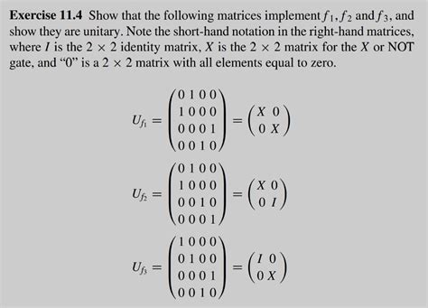 solved show that the following matrices implement f1 f2 and