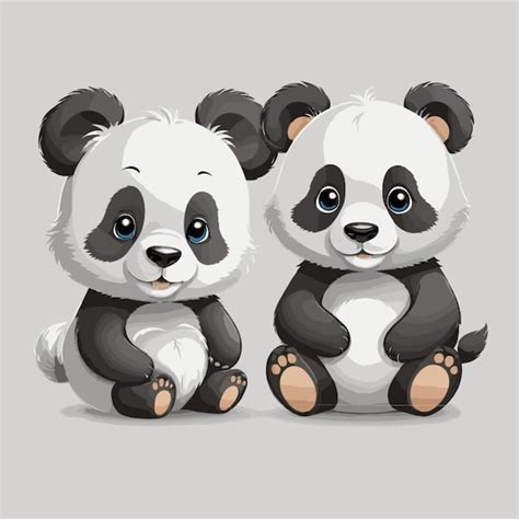 Premium Vector Pandas Vector On A White Background