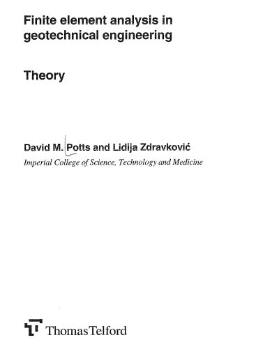 Finite Element Analysis In Geotechnical Engineering Vols 1 And 2 ایستاسازه