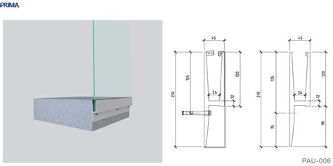 China Floor Mounted Aluminum Base Shoe Glass Railing For Decking