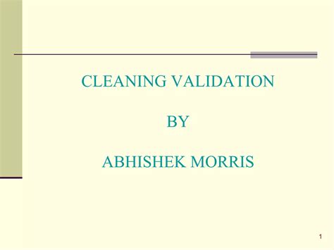 Basic Concepts Of Cleaning Validation Ppt