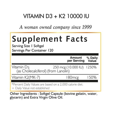 Vitamin D3 K2 10000 Iu Coco March