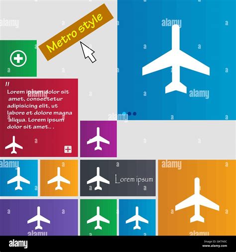 Airplane Icon Sign Buttons Modern Interface Website Buttons With