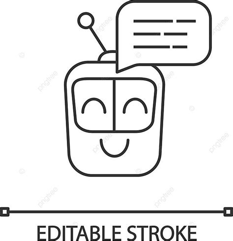 Chatbot Message Linear Icon Conversation Clip Art Web Vector