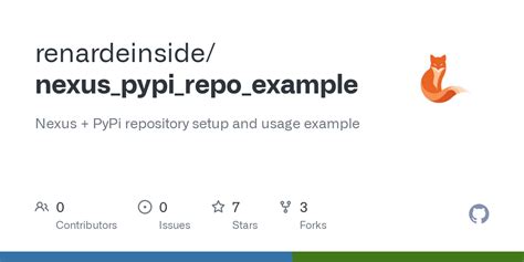 GitHub Renardeinside Nexus Pypi Repo Example Nexus PyPi Repository Setup And Usage Example