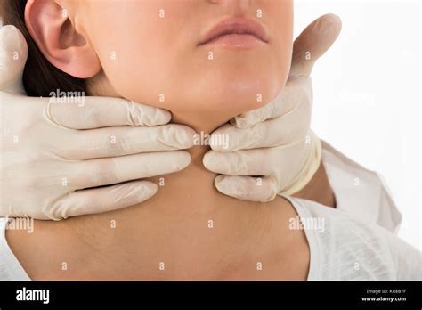 Woman Getting Thyroid Gland Control Stock Photo Alamy