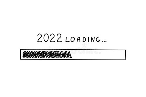 Progress Bar In Doodle Style Vector Illustration Hand Drawn Loading