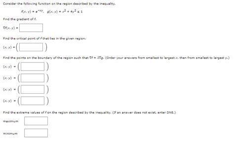 Solved Consider The Following Function On The Region Chegg