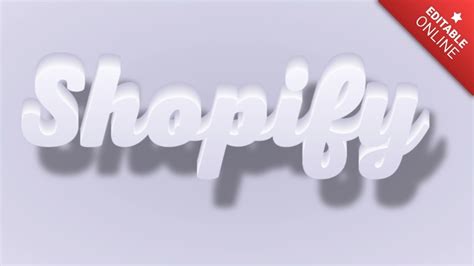 Shopify White Cream 3d Text Effect Generator
