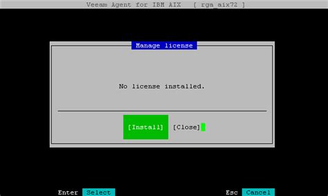 Installing License From Control Panel Veeam Agent For Ibm Aix User Guide