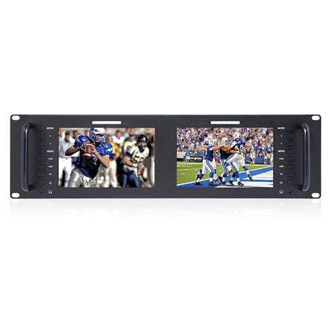 Dual 7″ 3ru Ips 1280×800 Broadcast Lcd Rack Mount Monitor 3g Sdi Hdmi Av Input And Output Dual