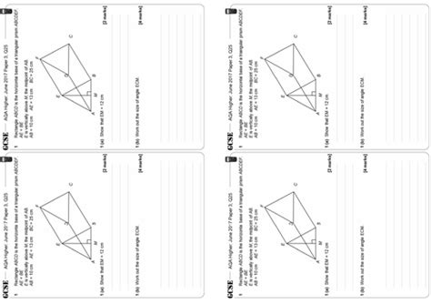 Problems With Pythagoras And Trigonometry Gcse Questions Higher Aqa Teaching Resources