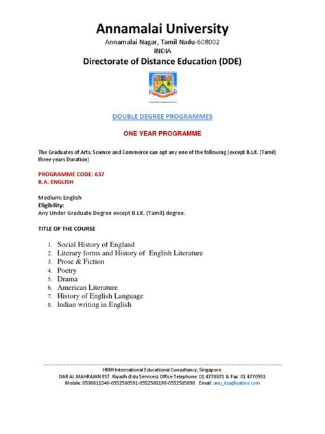 double degree annamalai university pdf bachelor of science
