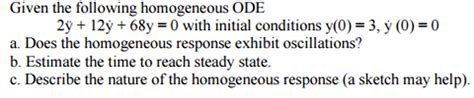 Given The Following Homogeneous ODE Y Y Y Chegg
