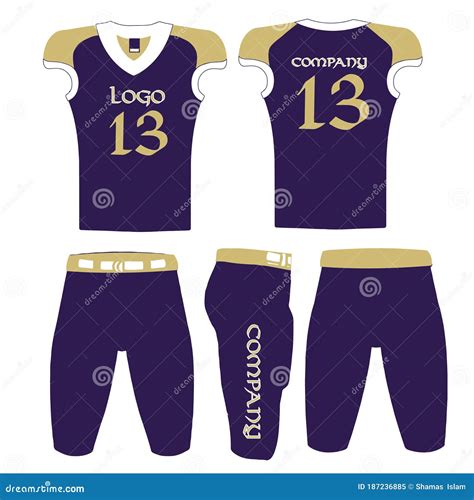 Custom Design American Football Uniforms Illustration Mock Ups