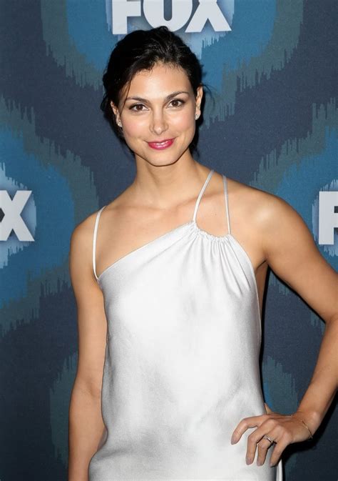 Morena Baccarin Showing Pokies Braless In White Dress At Fox Allstar