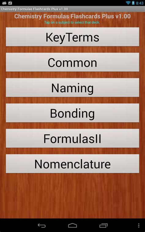 Chemistry Formulas Flashcards Plus App On Amazon Appstore