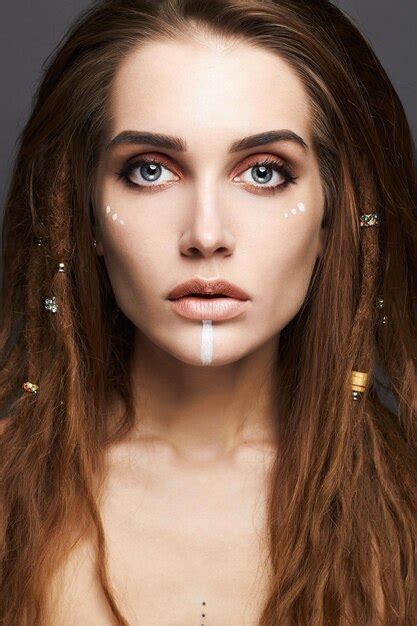 Premium Photo Beautiful Girl With Makeup And Dreadlocks