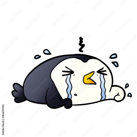 Cartoon Crying Penguin Stock Vector Adobe Stock
