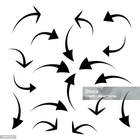화살표 집합입니다 흰색 배경의 벡터 컬렉션입니다 화살표 방향 표지판 가리키기에 대한 스톡 벡터 아트 및 기타 이미지 가리키기 개체 그룹 검은색 Istock