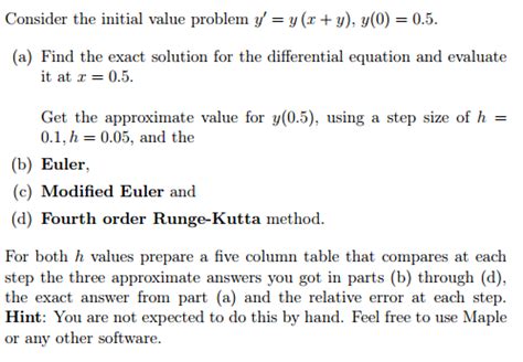 Solved Consider The Initial Value Problem Y Y X Y Chegg
