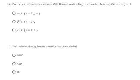 Solved 6 Find The Sum Of Products Expansions Of The Boolean