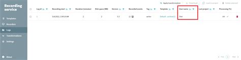 Filter Logs By User Name
