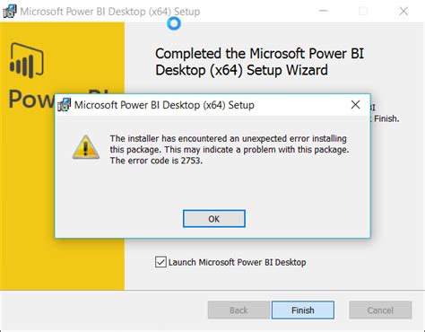 Solved Power Bi Desktop Installation Error Message 2753 Microsoft Fabric Community