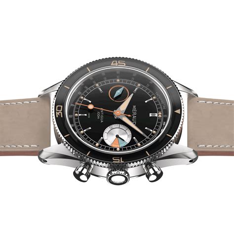 Meraud Antigua Miho Black Manual Chronograph Swiss Made Timepiece