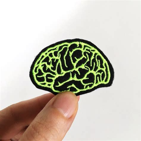 Brain Patch Anatomy Embroidered Halloween Patch Iron On Sew On Etsy