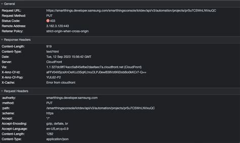 error 403 from cloudfront support smartthings community