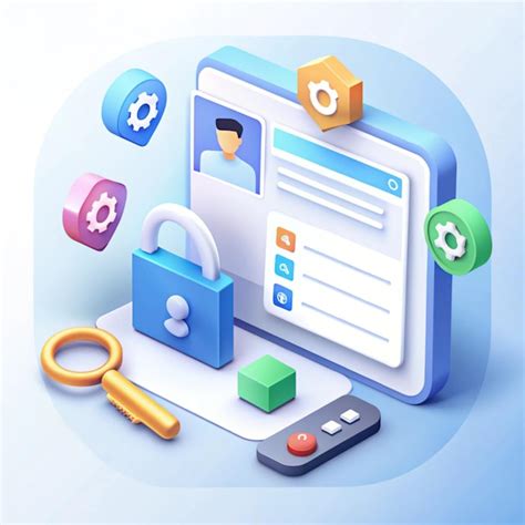 3d Account Login And Password Form Page User Authorization Sign In To Account Authentication