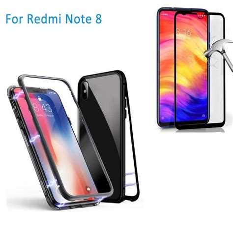 Coque Pour Xiaomi Redmi Note Film Verre Tremp Etui Magn Tique Transparent Degr S Case