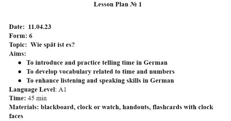 Плани конспекти до 10 уроків за книгою Німецька мова Сидоренко Палій 6 клас Конспект