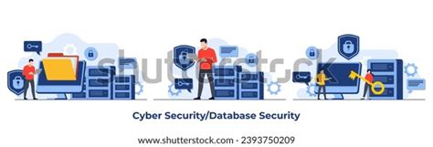 Database Protection Cyber Security Data Center Stock Vector Royalty