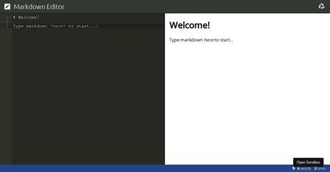Markdown Editor Angular Codesandbox