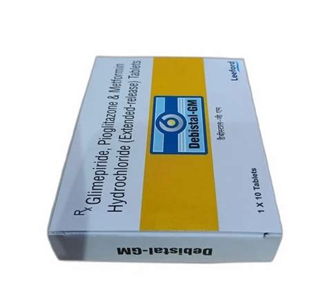 Glimepiride Pioglitazone And Metformin Hydrochloride Extended Release Tablets At ₹ 250 Box