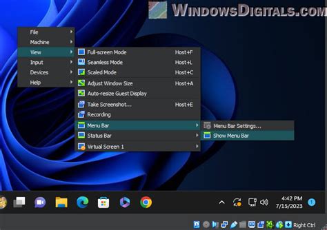 How To Show Missing Virtualbox Menu Bar In Windows 11 10