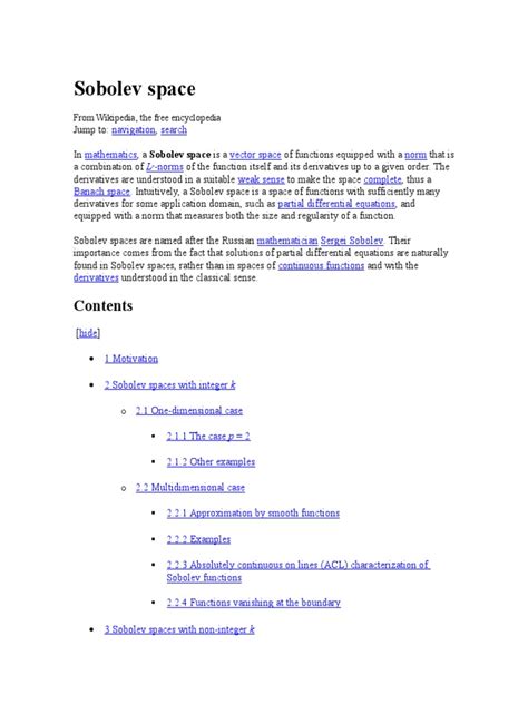 Sobolev Space Pdf Derivative Linear Algebra