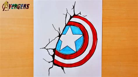 How To Draw Captain America Shield Captain America Artwork Drawings