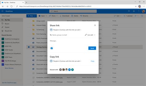 updated feature for onedrive sharing experience “copy link”