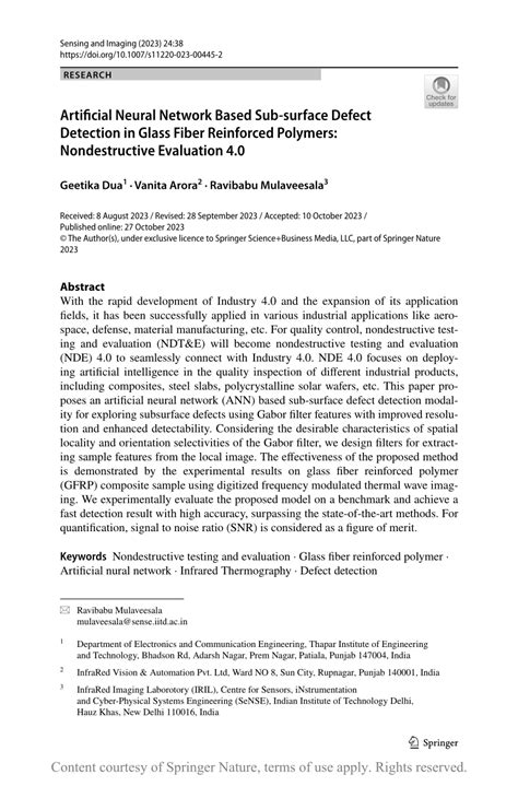 Artificial Neural Network Based Sub Surface Defect Detection In Glass Fiber Reinforced Polymers
